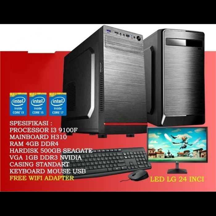PC / CPU CORE I7 9700F / RAM 8GB D4 / VGA 1GB /CASE STANDART/LED 19 LG | SIPLah