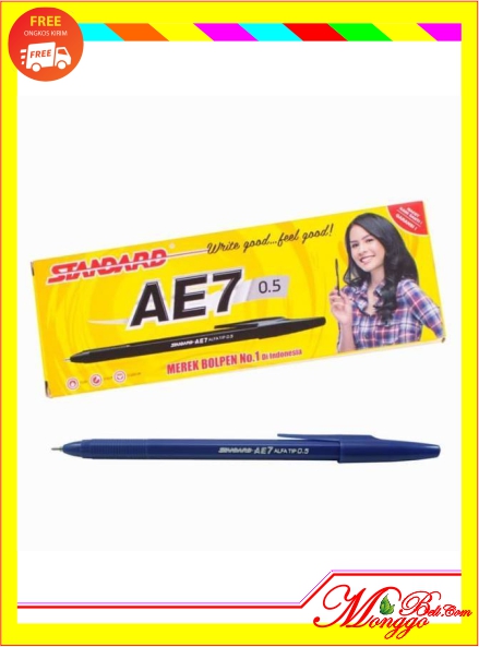Standard Pulpen AE7 1 Lusin / 12 Pcs warna Biru | SIPLah
