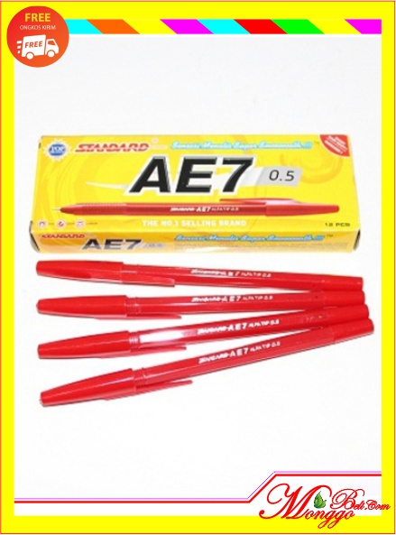 Standard Pulpen AE7 1 Lusin / 12 Pcs warna Merah | SIPLah