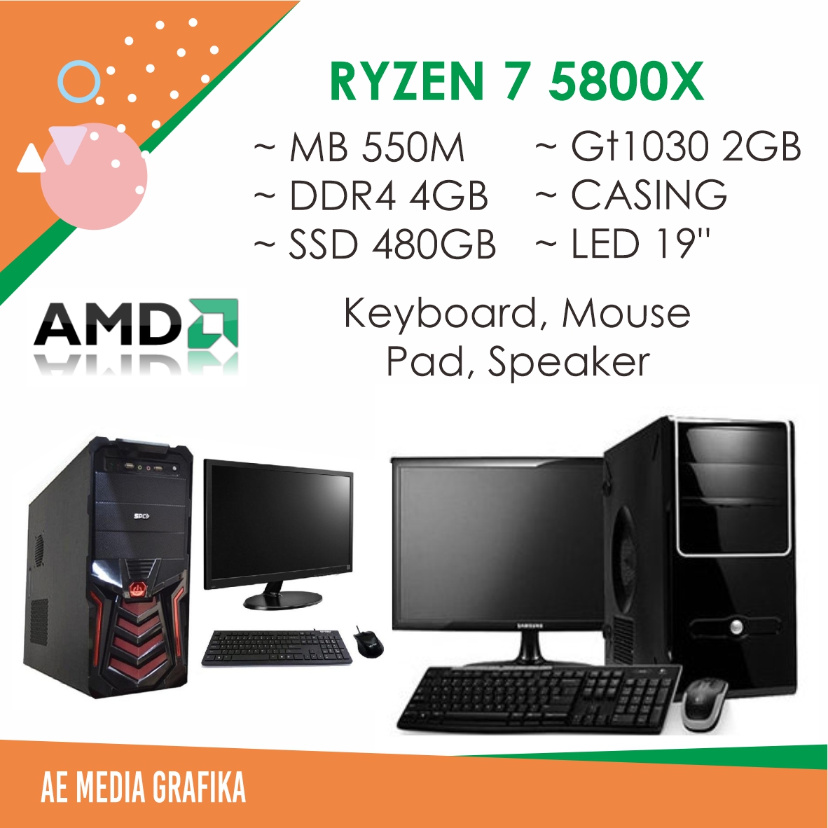 Paket komputer AMD RYZEN 7 5800X | SIPLah