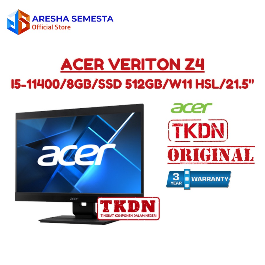 ACER AIO VERITON Z4 VZ4-0069(21.5"/I5-11400/8G/SSD 512G/21.5"/W11 HSL ...