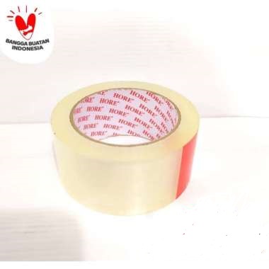 HORE ISOLASI OPP 48MM (STRIP MERAH) BENING / ROL | SIPLah