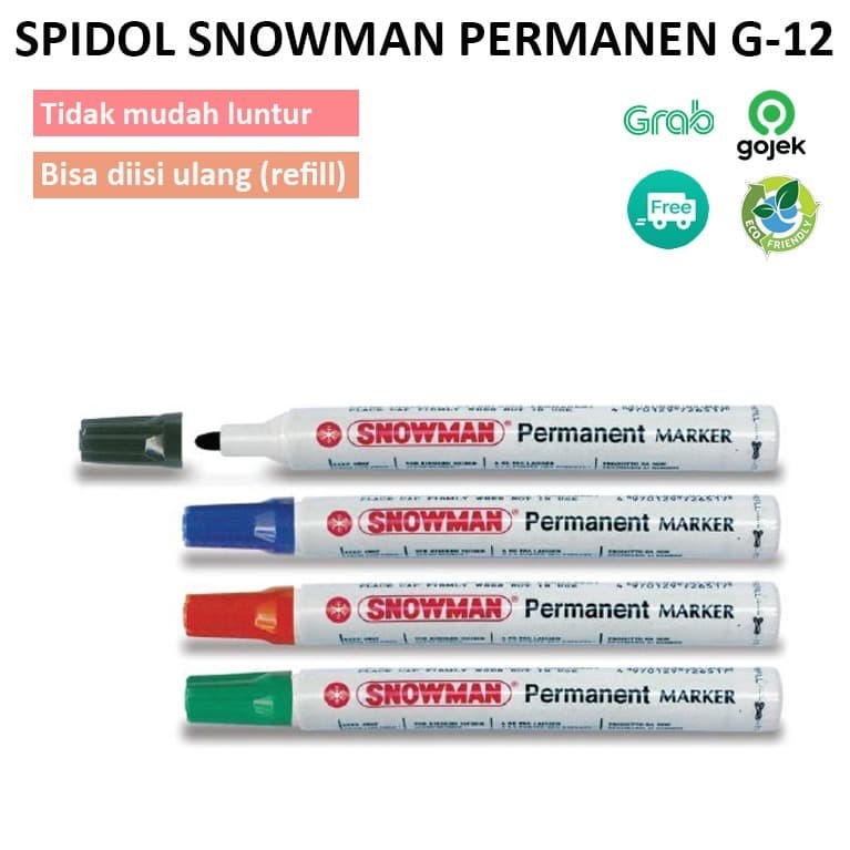 Spidol Snowman Permanen G12 | SIPLah