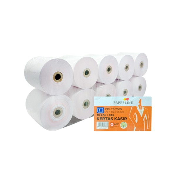 KERTAS KASIR PAPERLINE 75X65x12 mm 1PLY PAPER ROLL | SIPLah