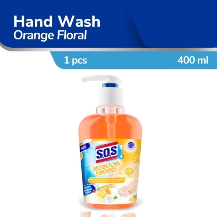 Hand Soap SOS Botol Pompa 400 mL Sabun Cuci Tangan Anti Bakteri | SIPLah