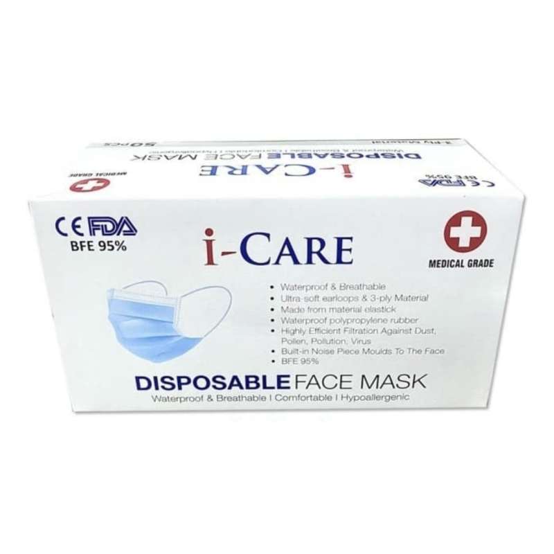 Masker i-Care 3 Ply Isi 50 | SIPLah