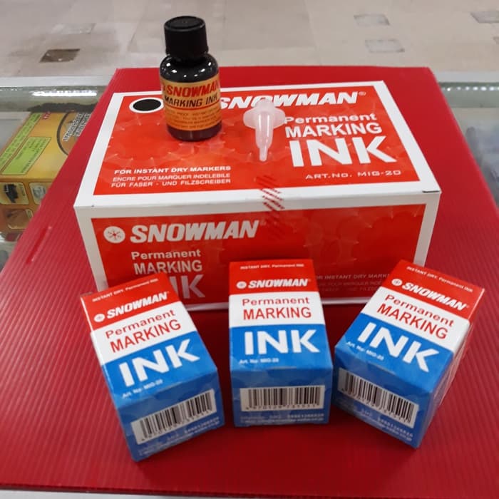 Tinta Spidol Refil Permanent Snowman Hitam Siplah