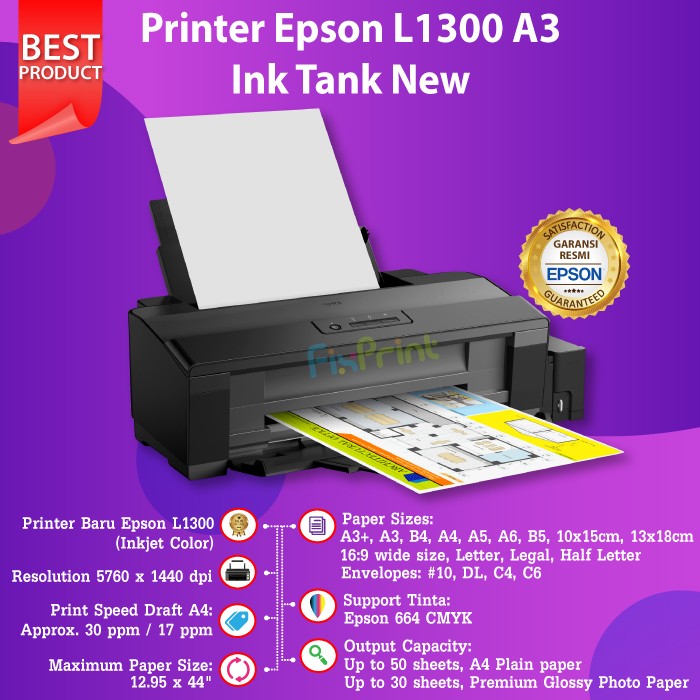 Printer L1300 Kertas A3 Siplah