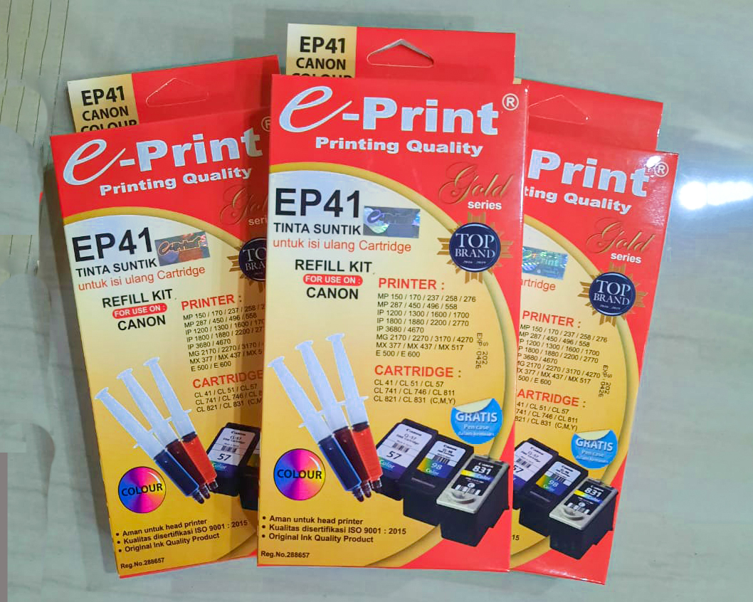E-Print Tinta Suntik EP 41 - EPRINT Refill Kit Gold Warna EP 41 | SIPLah