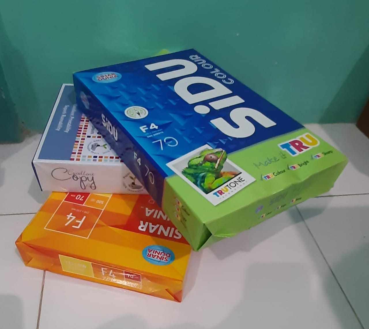Kertas HVS F4 70gr Sidu merah putih hijau kuning | SIPLah