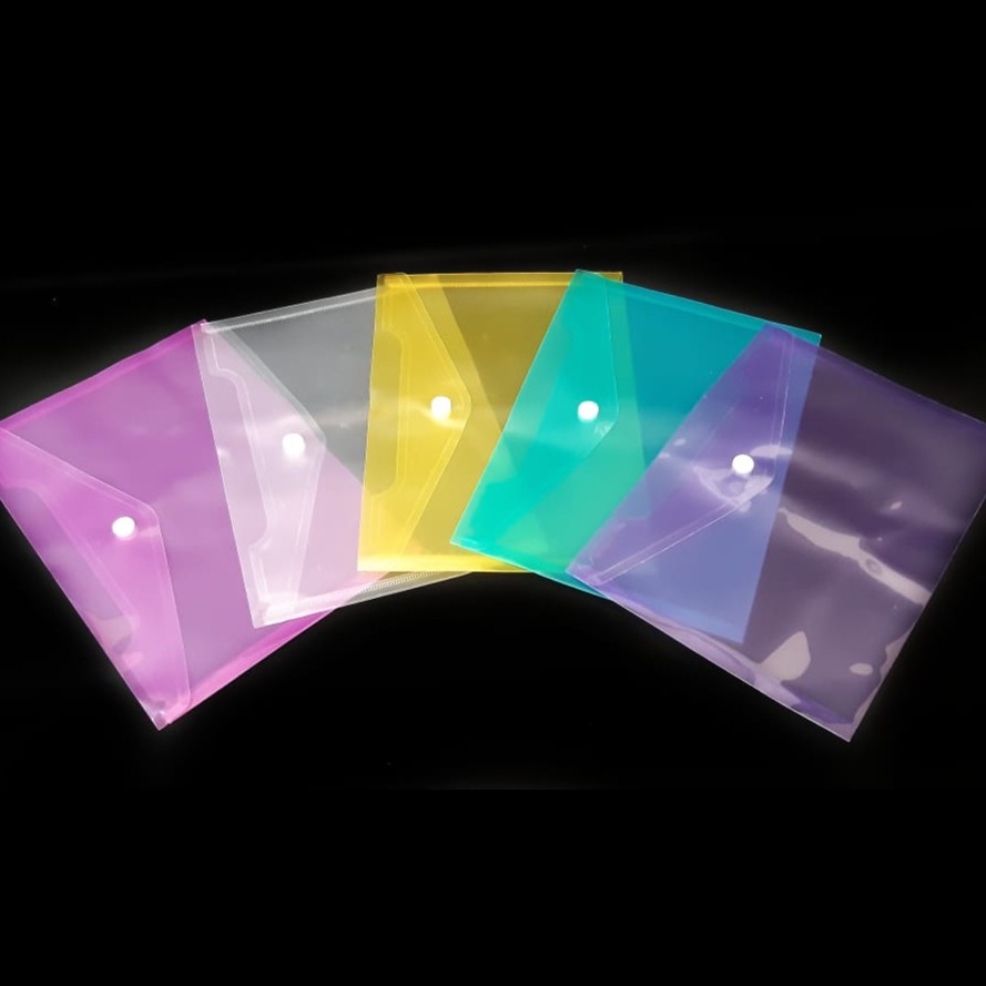 MAP KANCING PLASTIK DOKUMEN F4 BENING WARNA TRANSPARANT | SIPLah