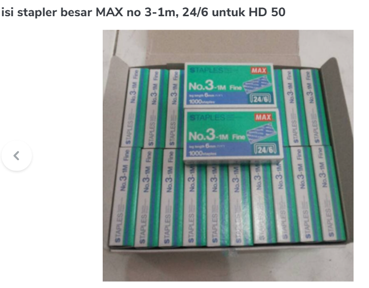 isi stapler besar MAX no 3-1m, 24/6 untuk HD 50 | SIPLah