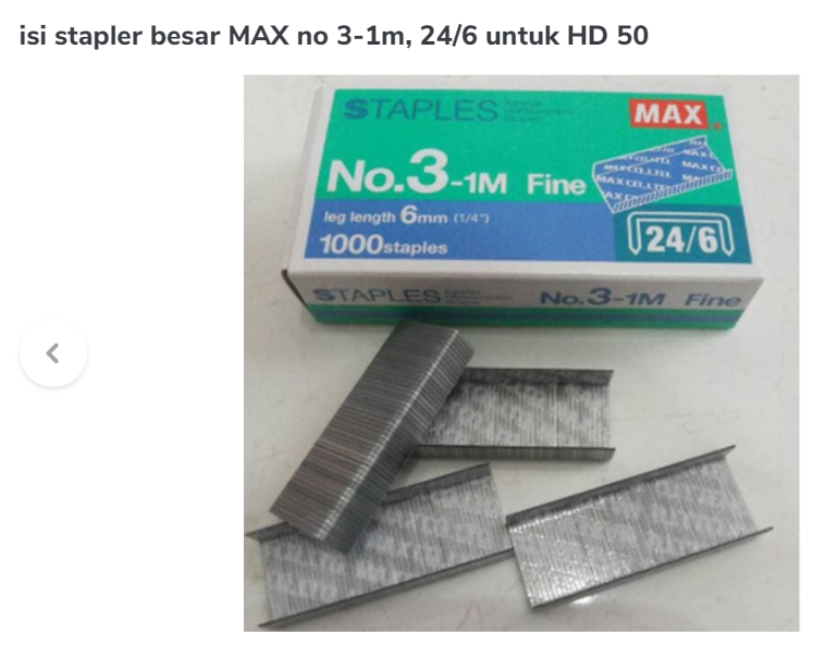 isi stapler besar MAX no 3-1m, 24/6 untuk HD 50 | SIPLah