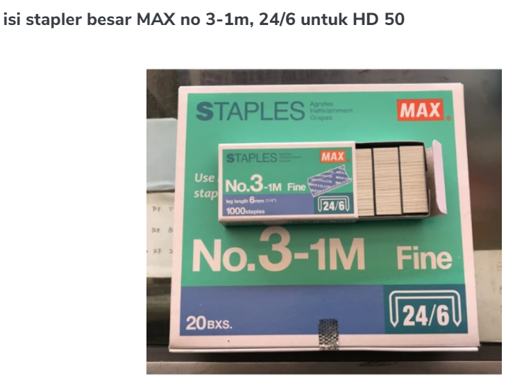 isi stapler besar MAX no 3-1m, 24/6 untuk HD 50 | SIPLah