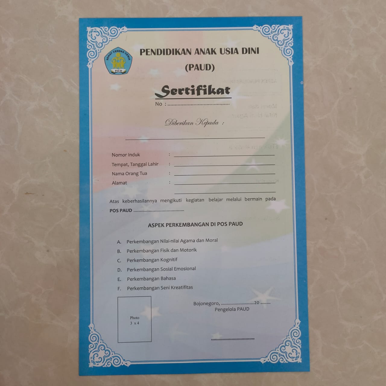 Ijazah / Sertifikat POS PAUD/PAUD | SIPLah