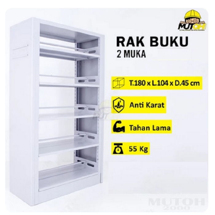 Rak Buku Perpustakaan 5 tingkat 2 muka | SIPLah