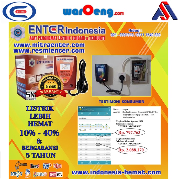 Alat Penghemat Listrik ENTER INDONESIA MULTY DAYA | SIPLah