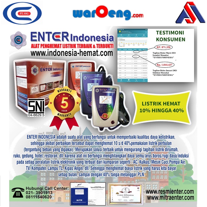 Alat Penghemat Listrik ENTER INDONESIA MULTY DAYA | SIPLah