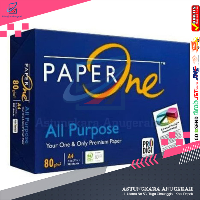 Kertas HVS 80 gram Merk : Paper One Uk A4 | SIPLah