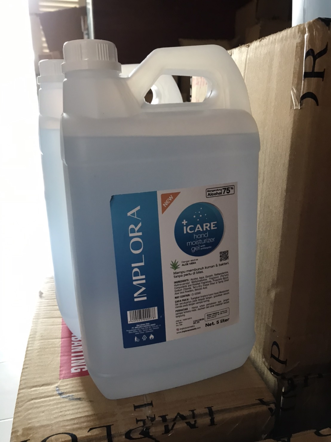 IMPLORA ICARE HAND SANITIZER GEL 5L 5 LITER L BPOM INSTANT MOISTURIZER ...