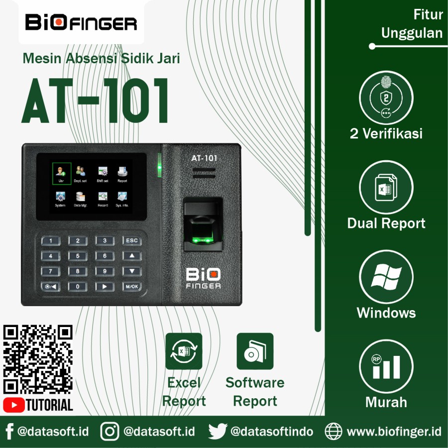 Mesin Absensi BioFinger AT-101, Kabel USB | SIPLah