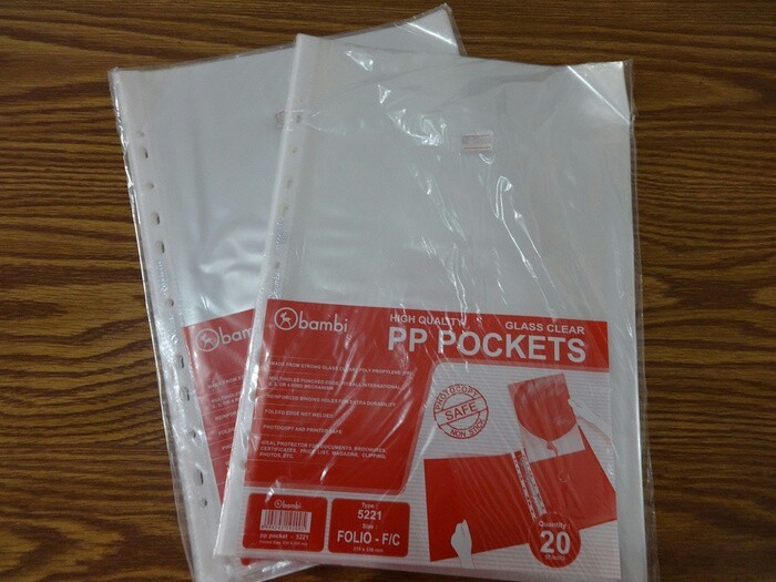 PLASTIK PP POCKET UK. F4 MERK BAMBI | SIPLah PLASTIK PP POCKET UK. F4 MERK BAMBI | SIPLah