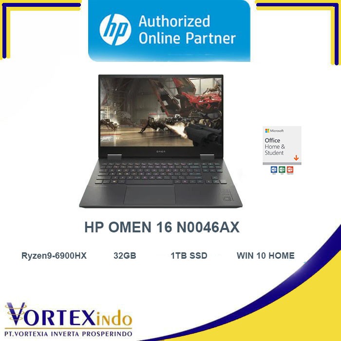 LAPTOP HP OMEN 16 N0046AX-Ryzen9-6900HX RTX 3070Ti 32GB 1TB 16"W11H 3 ...