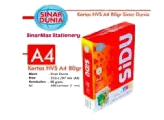 Kertas HVS Sinar Dunia Ukuran A4 80 gsm | Eceran Per 1 Rim (Isi 500 ...