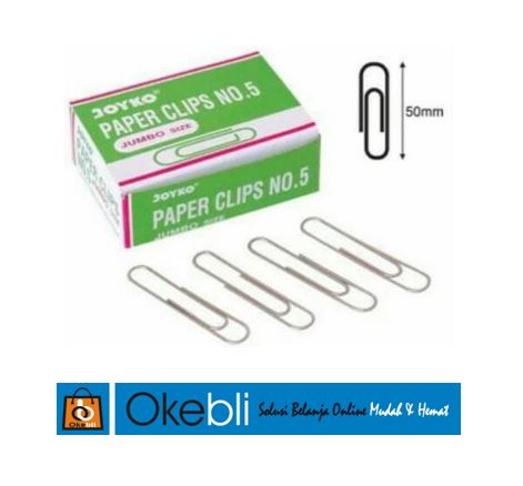 Paper Clip/Klip Kertas Joyko No. 5 Kemasan Dus Kecil (Isi 60 Pcs) | SIPLah