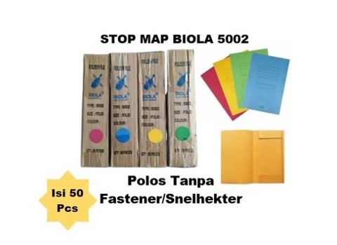 Stop Map Biola (Polos Tanpa Fastener/Snelhekter/Acco) Kode 5002 Kemasan ...