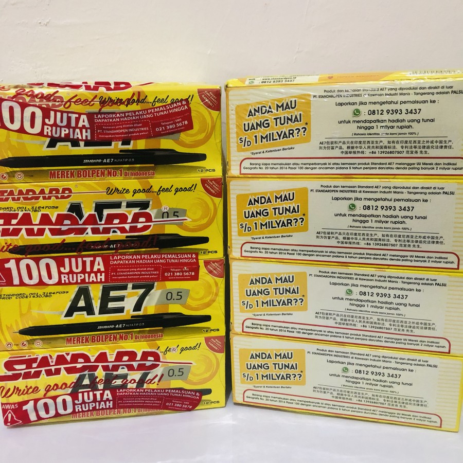 PULPEN STANDARD AE7 | HITAM,MERAH,BIRU | SIPLah