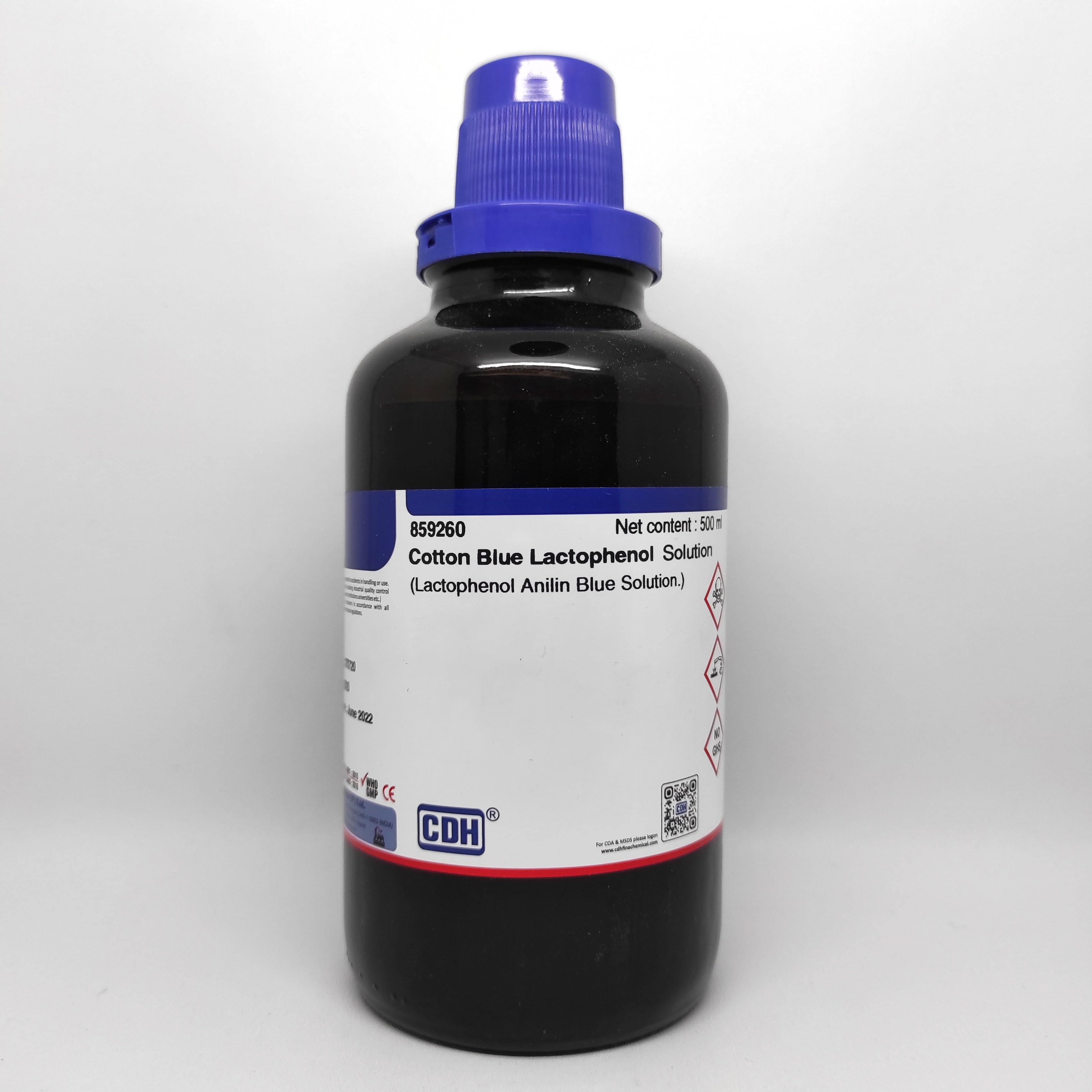 Bahan Kimia Lactophenol Cotton Blue Solution For Microscopy 500 Ml