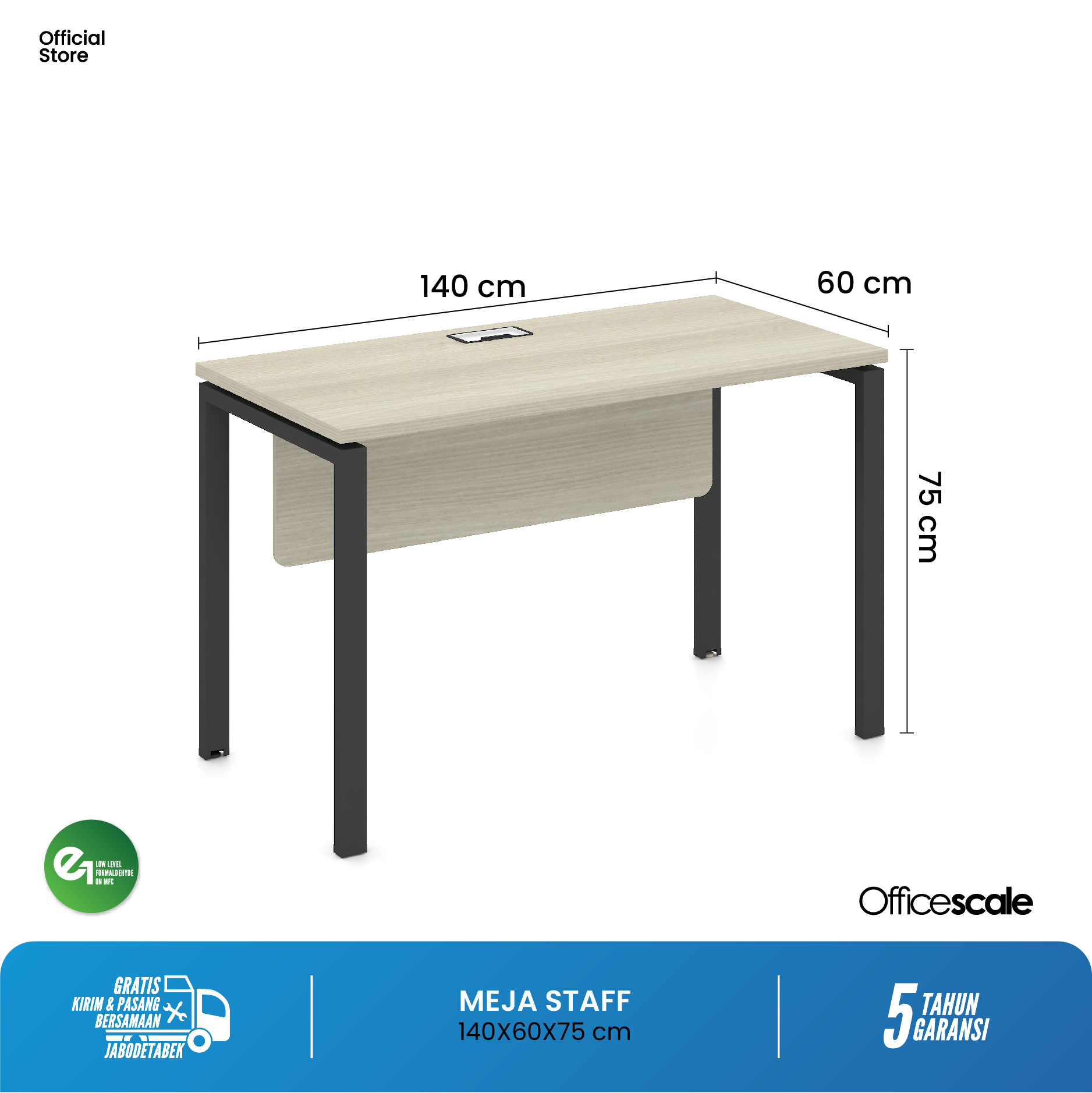 Meja Kerja Kantor | Meja Staff 140X60X75cm Officescale | SIPLah