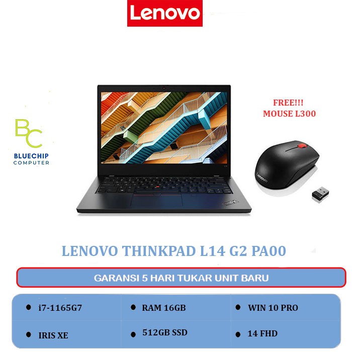 Laptop Lenovo ThinkPad L14 G2 PA00 - i7-1165G7 16GB 512GB 14" FHD WIN | SIPLah