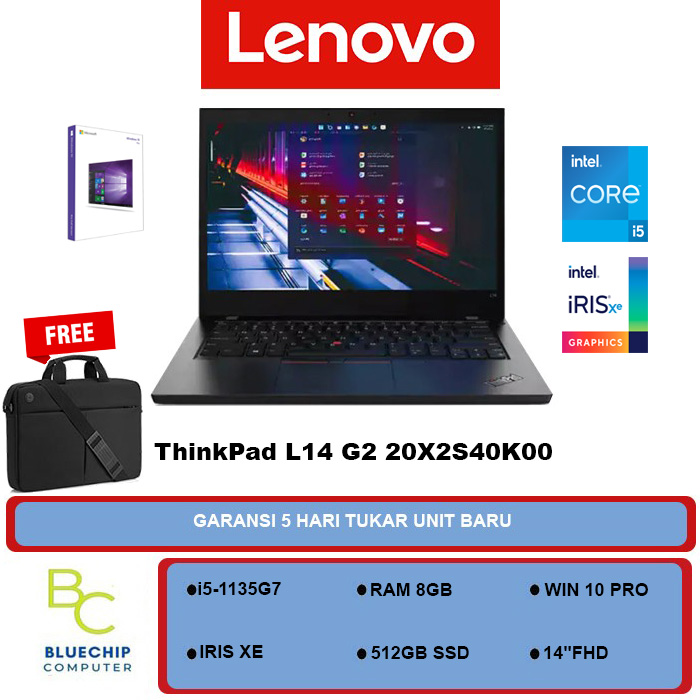 Lenovo ThinkPad L14 G2 i5-1135G7 8GB 512GB IRIS XE 14"FHD WIN 10PRO | SIPLah