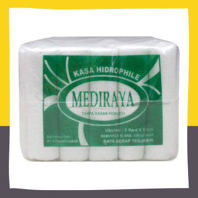 Perban/Verban/Kain Kasa Gulung/Pembalut Luka MEDIRAYA 5cm (PER PACK ...