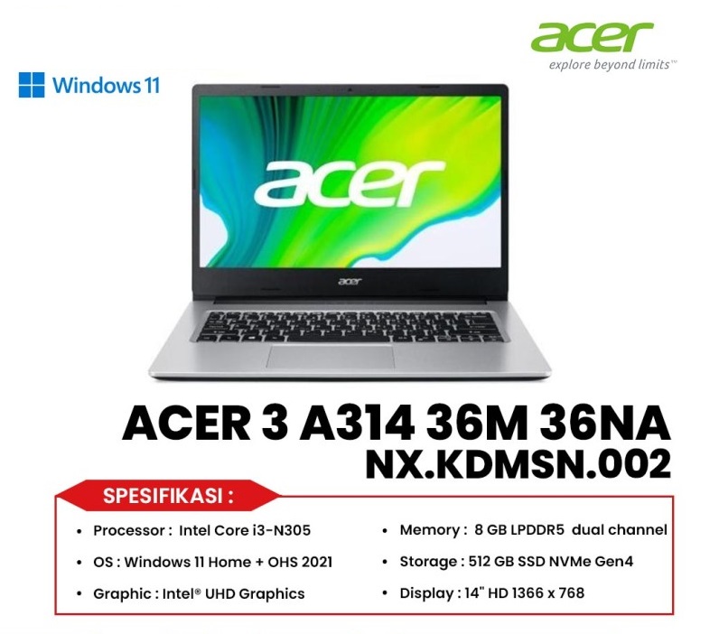 Laptop ACER Core i3 8GB 512GB SSD | SIPLah