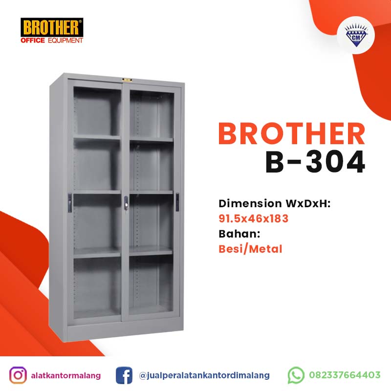 Almari Arsip Sliding Kaca BROTHER B-304 | SIPLah