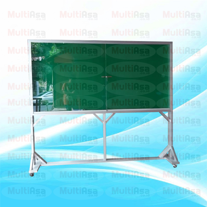 Mading Kaca Besar + Roda uk 2,4mx1,2m | SIPLah