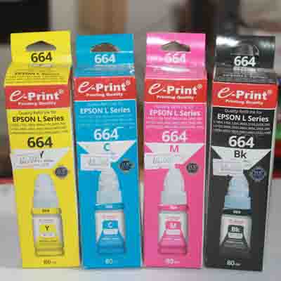 TINTE PRINT EPSON 664 MEREK E-PRINT WARNA HITAM, MERAH, BIRU, KUNING ...