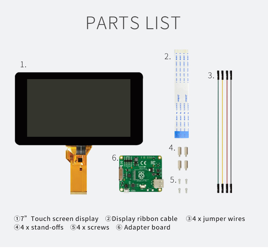 Original Raspberry Pi 7 Inch TFT LCD Touch Screen Shield Monitor ...