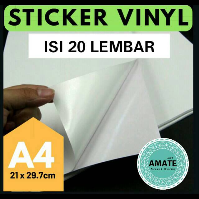 Kertas Stiker Vinyl Glossy A4 SIPLah Kertas Stiker Vinyl Glossy A4 SIPLah
