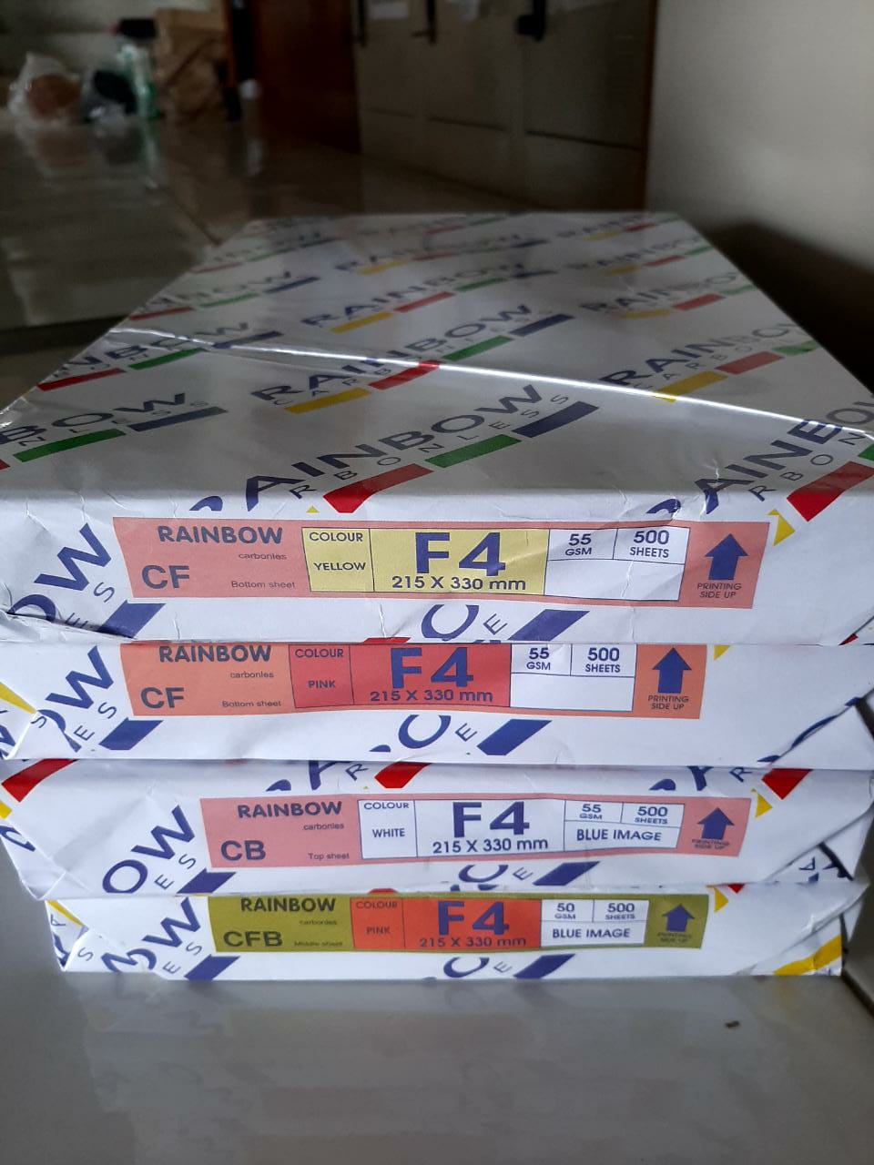 KERTAS NCR F4 RAINBOW BOTTOM YELLOW | CF 55 GSM | SIPLah