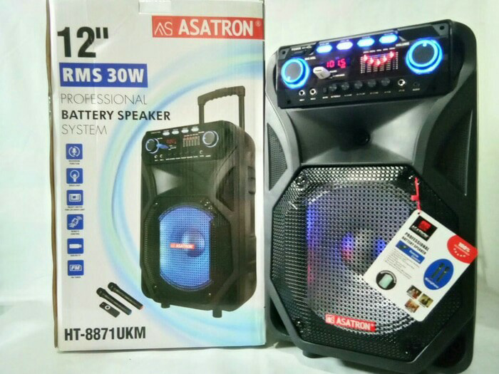 Speaker Portable Amplifier Wireless Meeting ASATRON HT-8871UKM 12inch ...