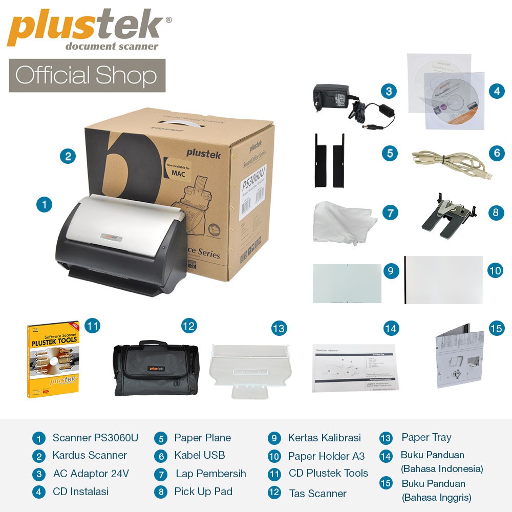 Plustek Scanner SmartOffice PS3060U - 30 Lembar/menit (F4/Folio) | SIPLah
