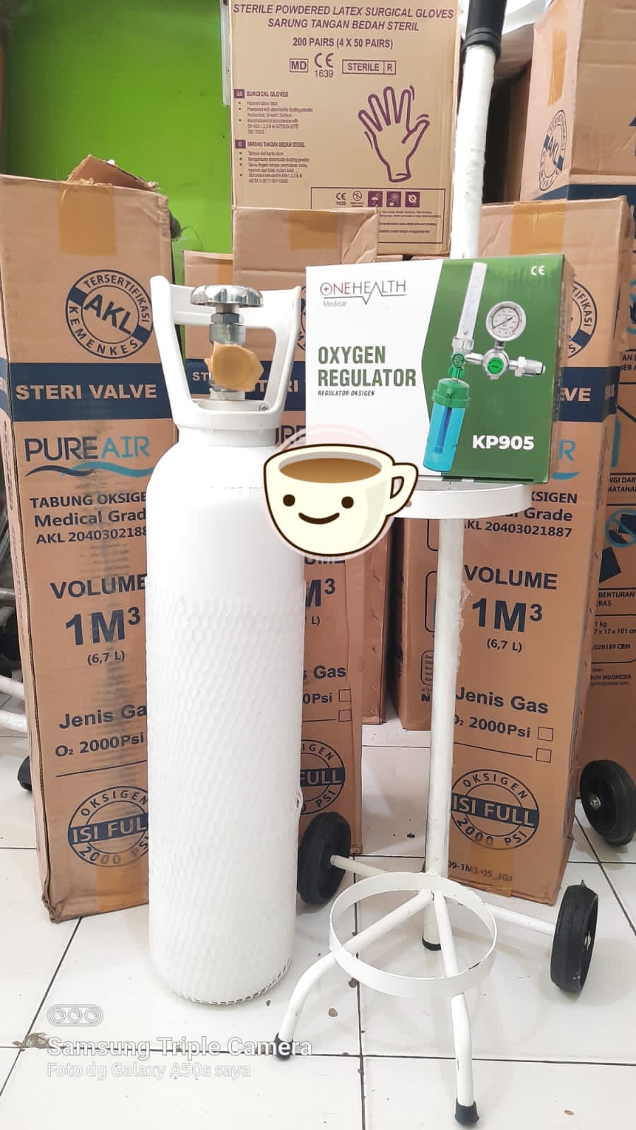 Tabung Oxygen 1M/6,7L + Trolley + Regulator* | SIPLah