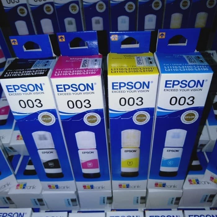 Paket Tinta Epson 003 Original series L1110,L3110 4 Warna | SIPLah