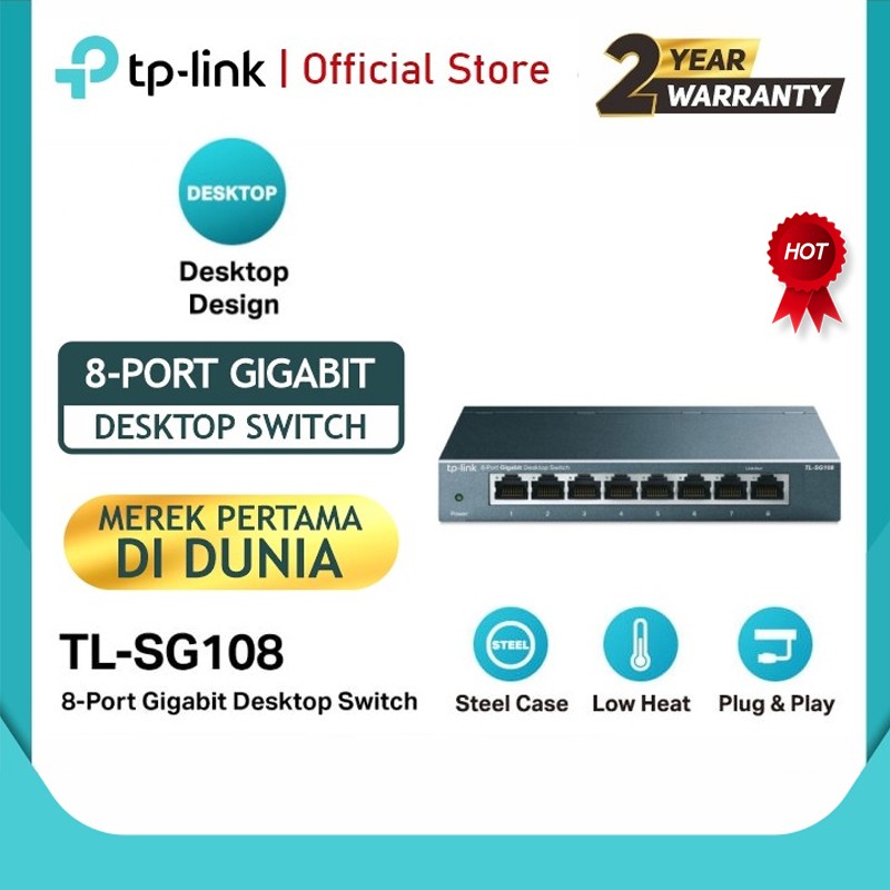 Tp-link TL-SG108 8-Port 10/100/1000Mbps Desktop Switch | SIPLah