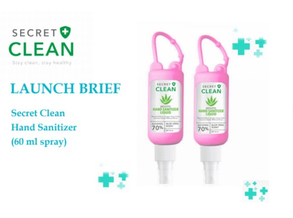 SECRET CLEAN Hand Sanitizer cair SPRAY Antiseptik 60ML FREE GANTUNGAN ...