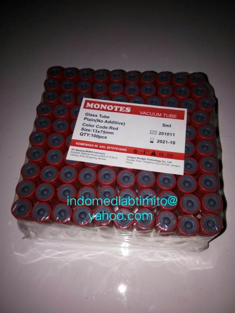 Tabung Plain 5 ml (Merah) Non Antikoagulan | SIPLah